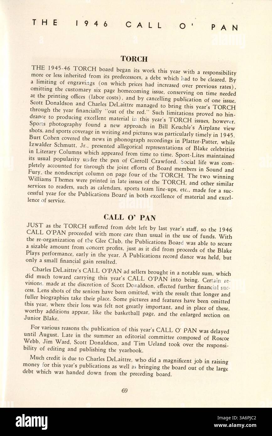 The 1946 Blake Yearbook showcases the students, teachers, athletic ...