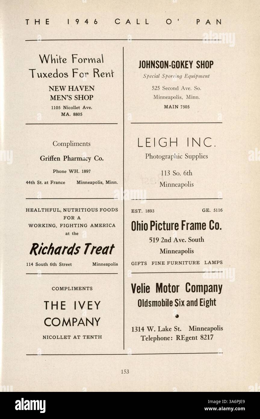 Showcases the major events of the 1945 1946 academic year hi-res stock ...