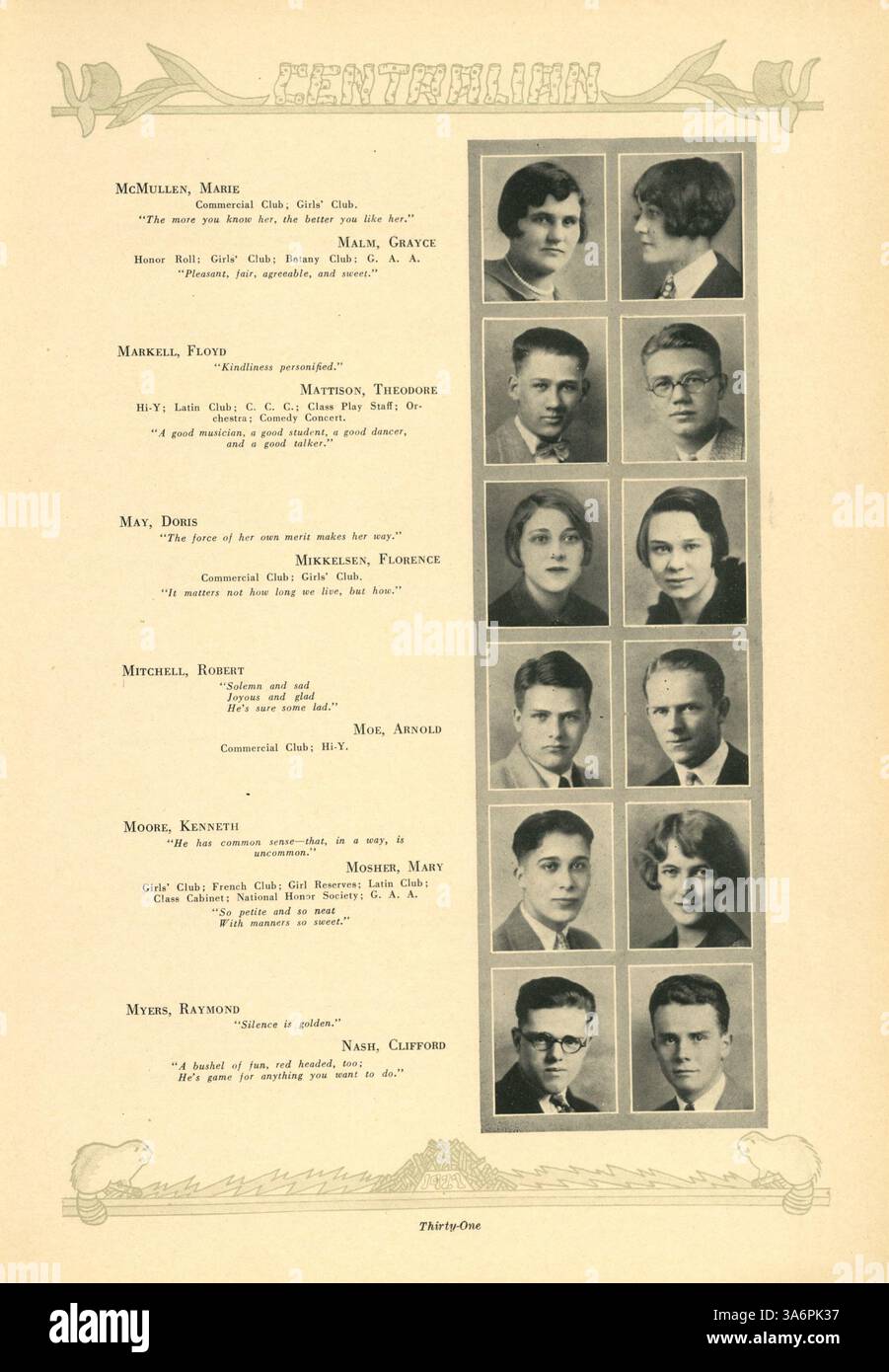 This 1927 Centralian yearbook highlights the students, faculty ...