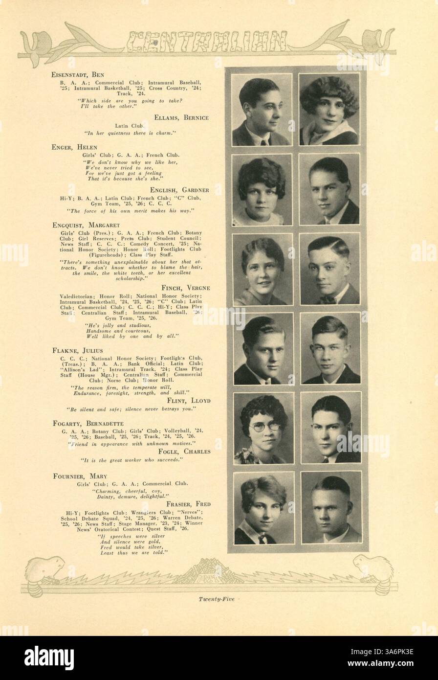 The 1927 centralian yearbook from central high school documents hi-res ...