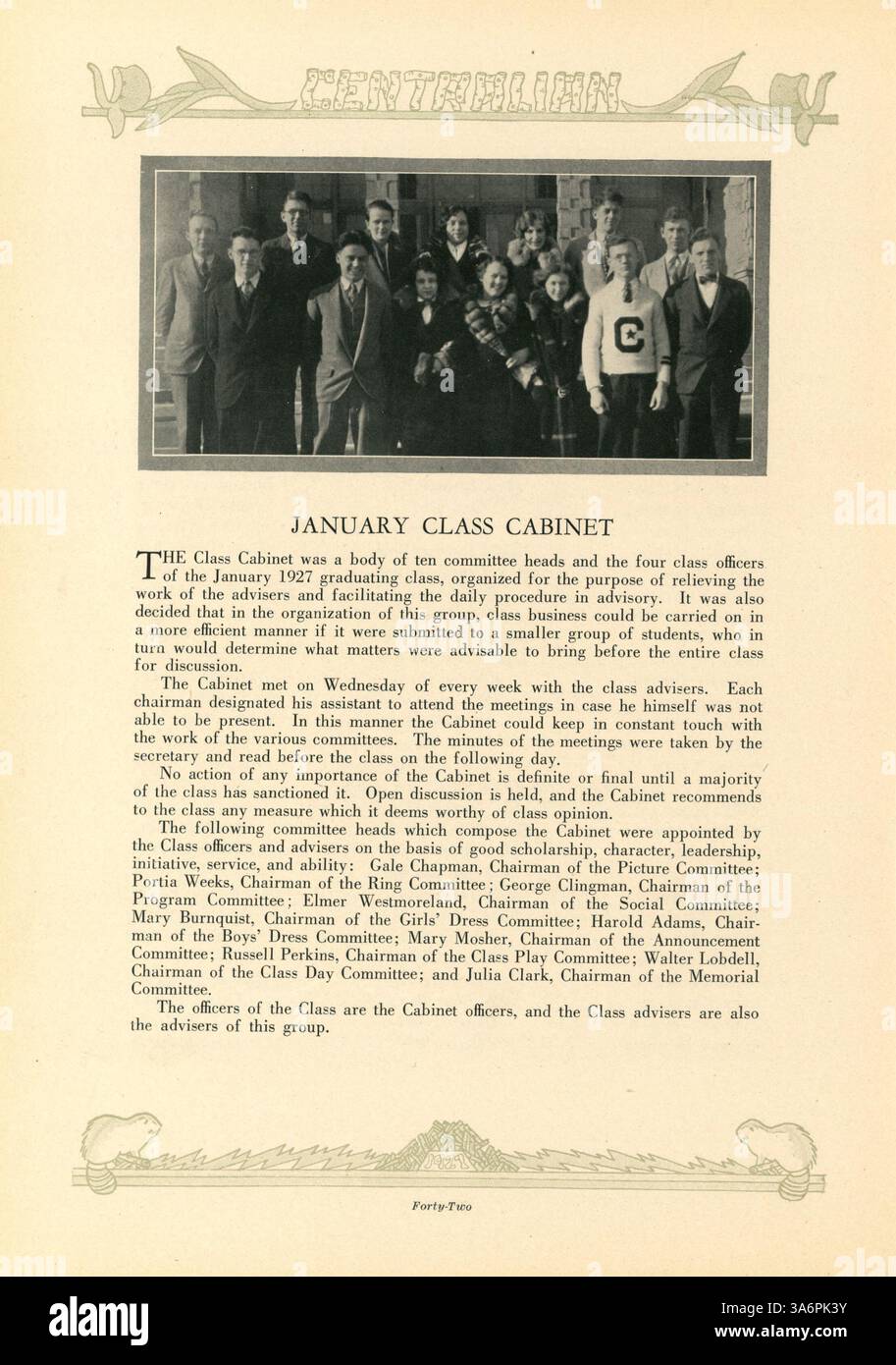 This 1927 edition of centralian yearbook showcases the students hi-res ...