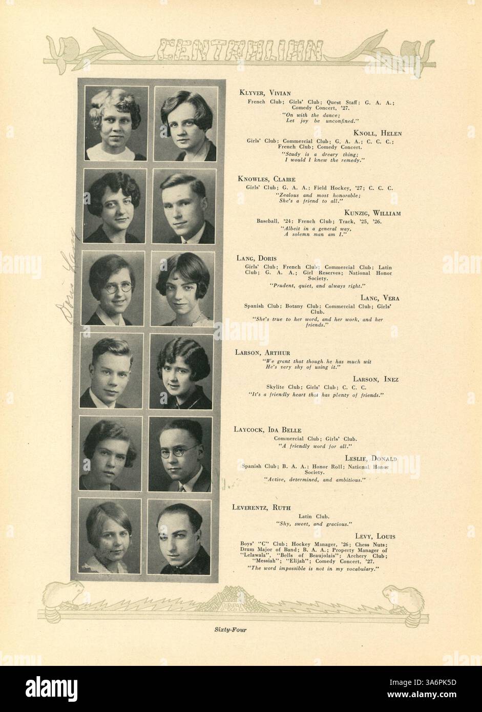 The 1927 Centralian yearbook offers a detailed record of student life ...