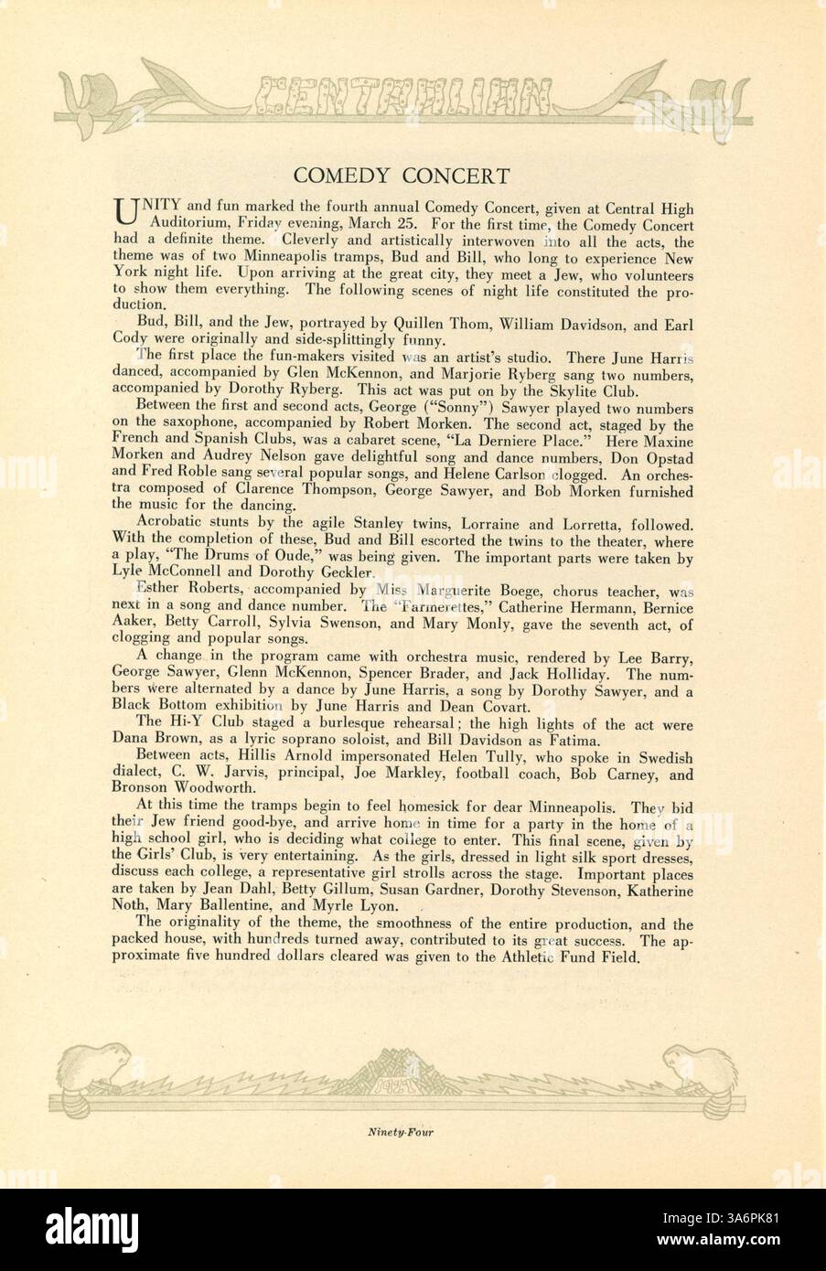 The 1927 'Centralian' yearbook from Central High School documents the ...