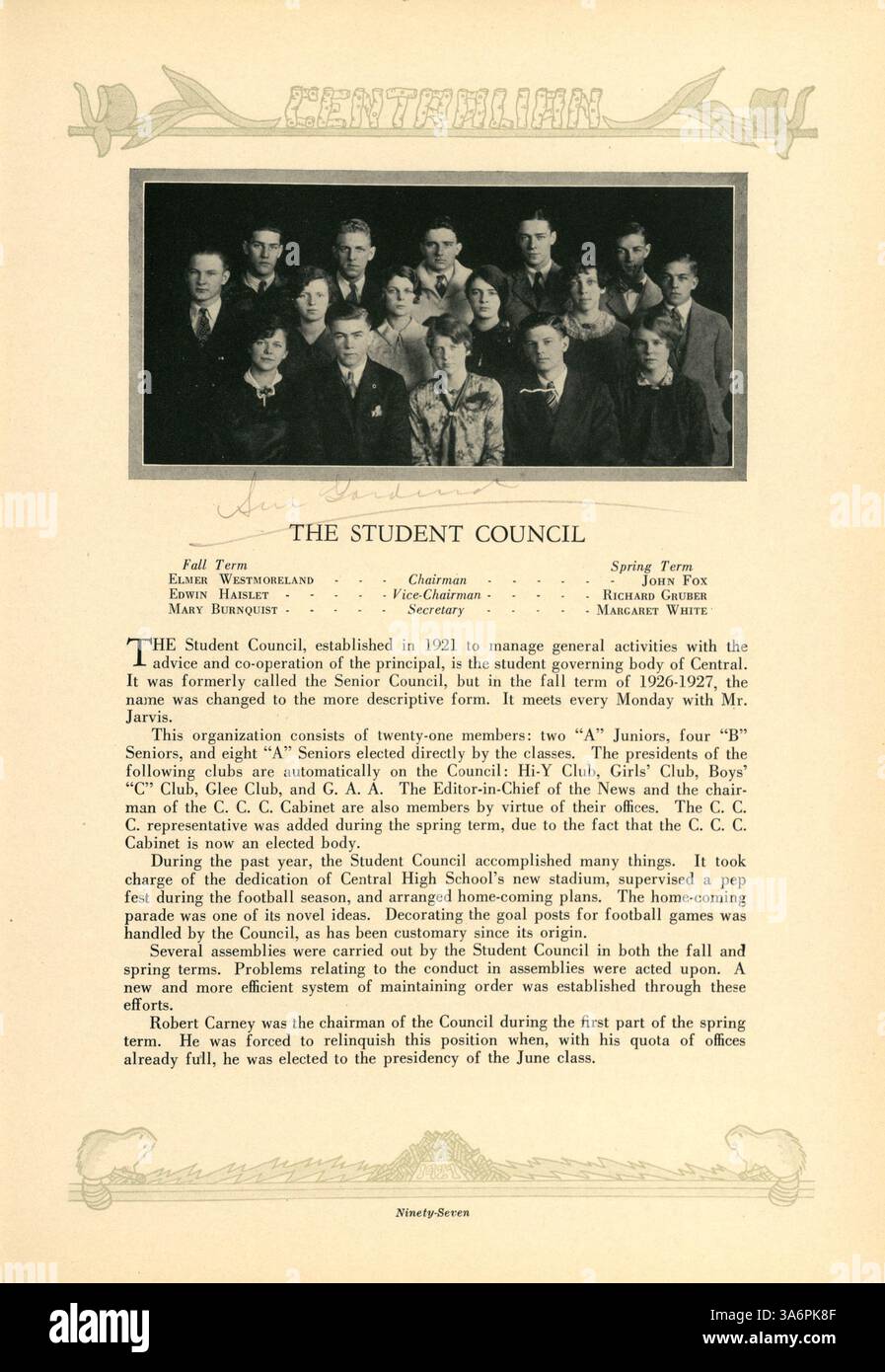 This high school yearbook, 'Centralian' from 1927, showcases students ...