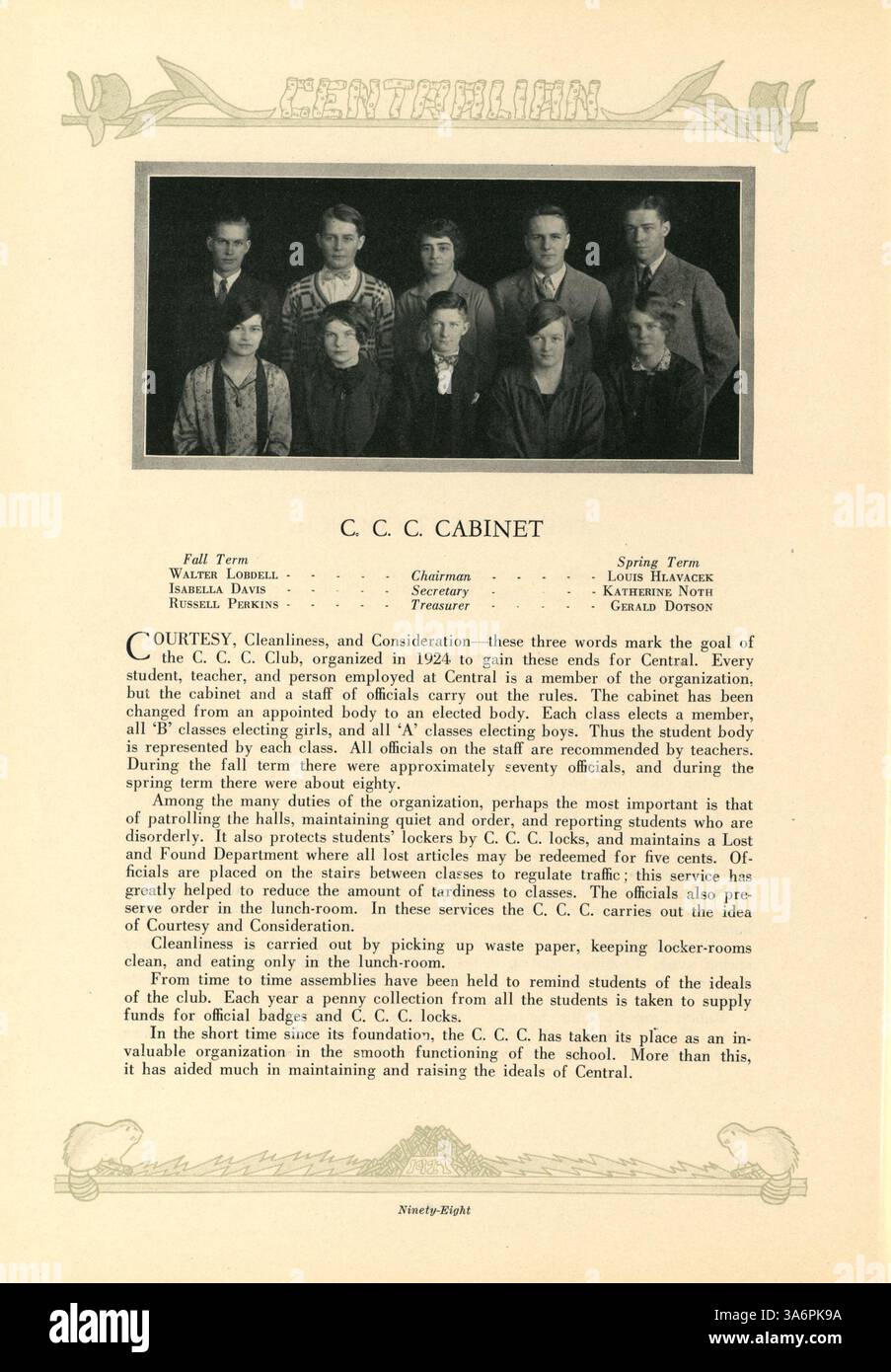 The 1927 'Centralian' yearbook features students, teachers, sports, clubs, and events from the ...