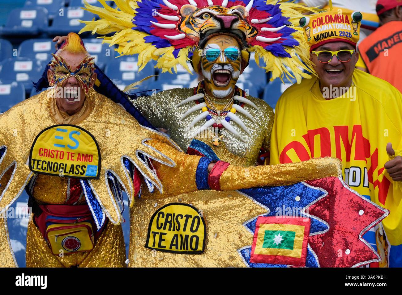 Colombia fans cheer before the start of the World Cup 2026 qualifying ...