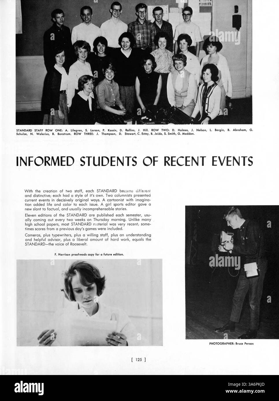 The 1964 edition of roosevelt high schools yearbook hi-res stock ...