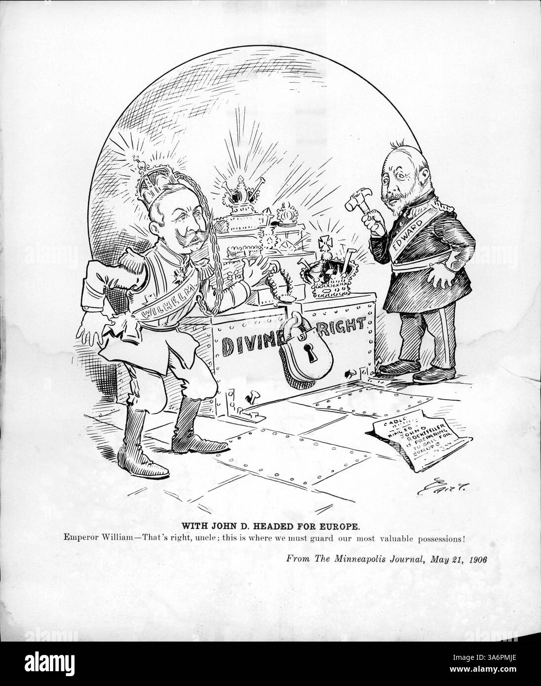 A historical depiction of John D. Rockefeller preparing for his first ...