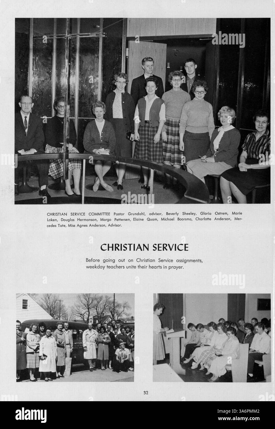 Documents the 1961 1962 school year at lutheran bible institute Black and White Stock Photos ...