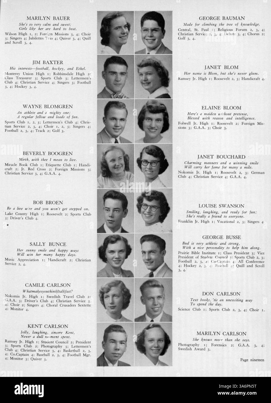 Minnehaha academys 1950 antler yearbook reflects the 1949 1950 hi-res stock photography and ...