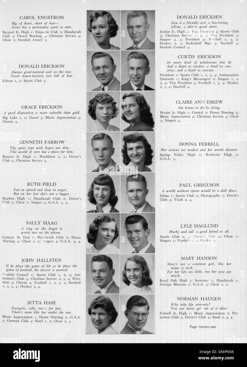 The 1950 antler yearbook from minnehaha academy highlights the e hi-res ...