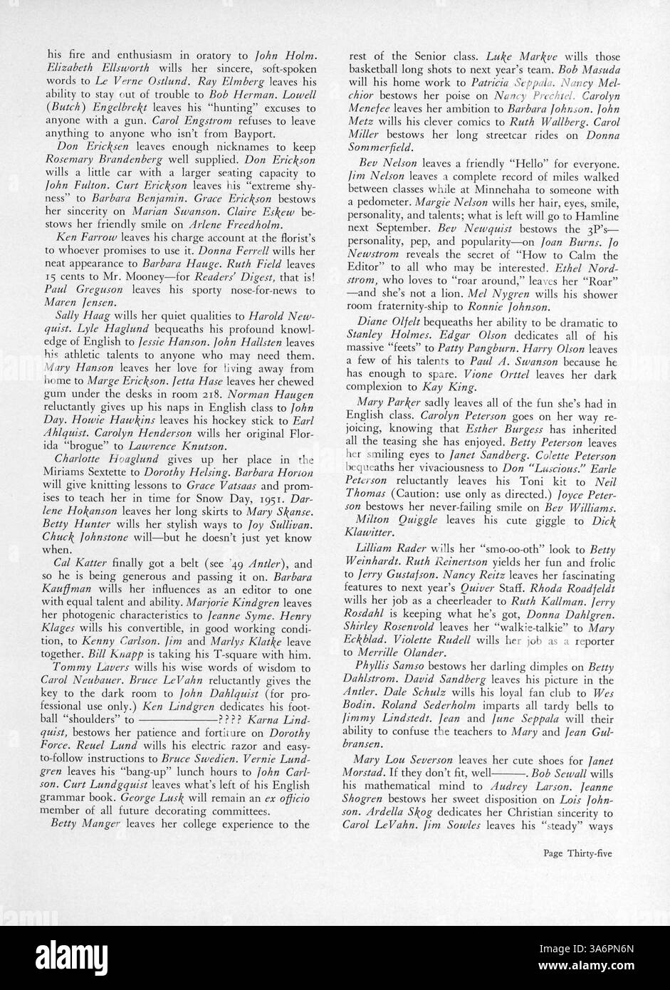 The 1950 antler yearbook documents minnehaha academys 1949 1950 hi-res stock photography and ...