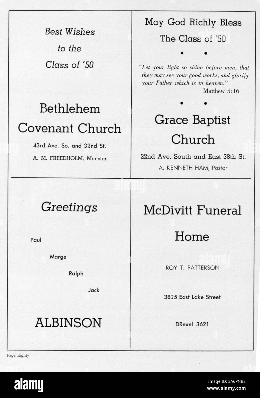 The 1950 Antler yearbook from Minnehaha Academy captures the highlights of the 1949-1950 school ...