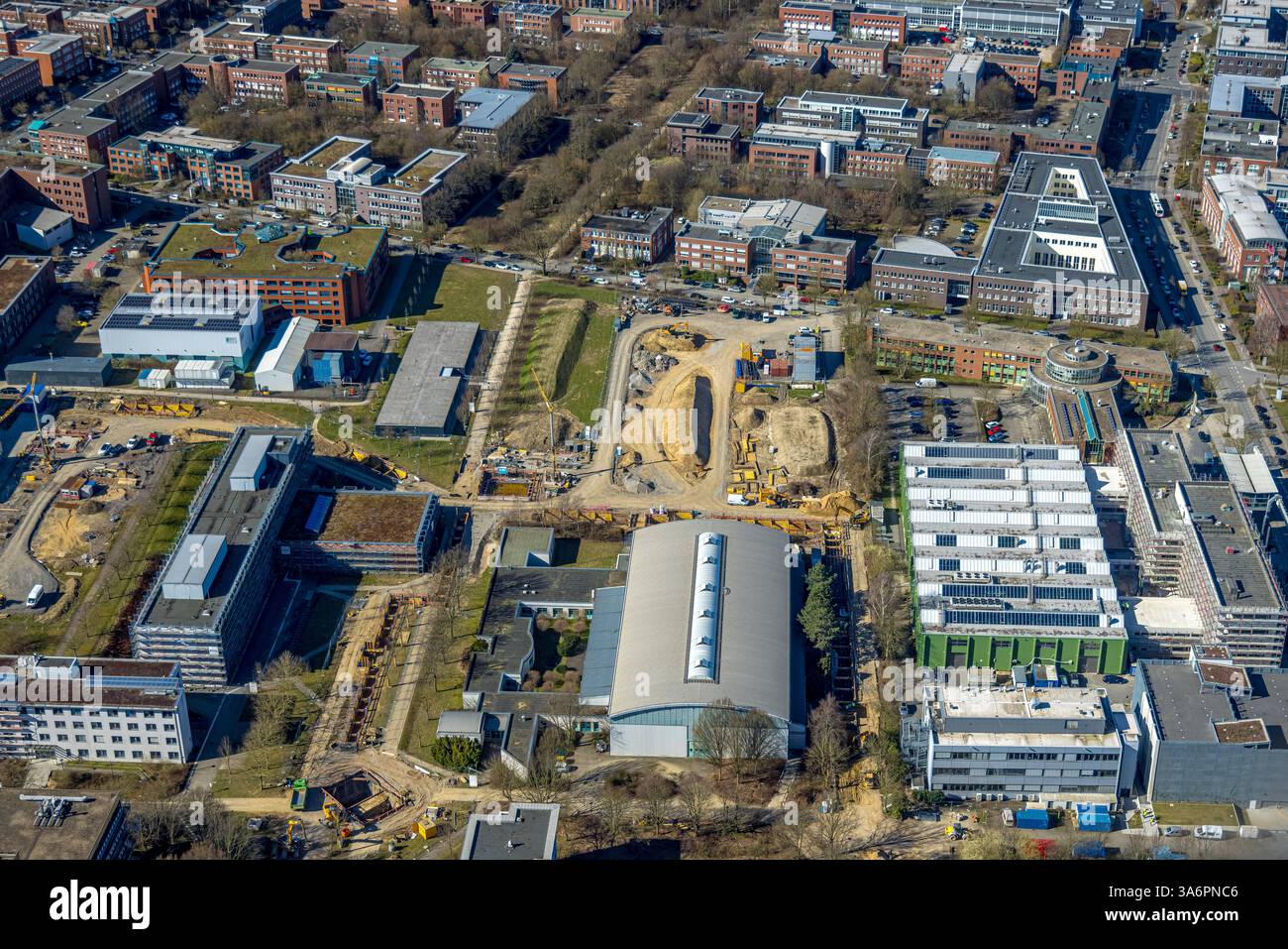 Luftbild, TU Technische Universität Dortmund, H-Bahn Großkabinenbahn ...
