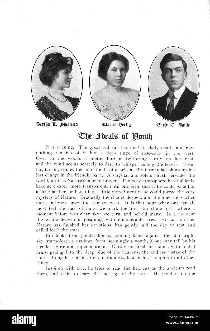 Provides a historical record of the 1907 1908 school year hi-res stock ...