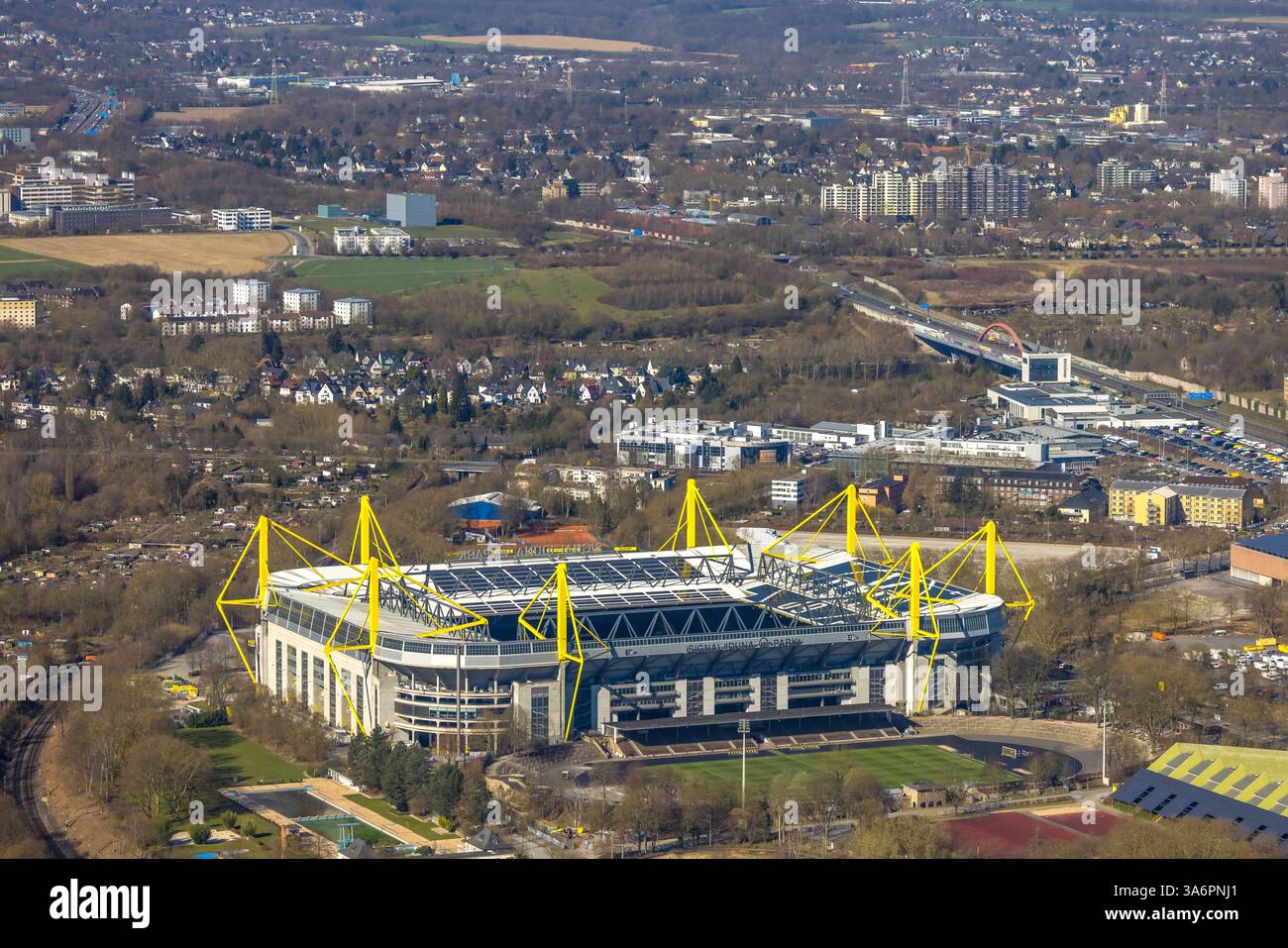 Luftbild, Signal Iduna Park Bundesligastadion BVB 09 Borussia Dortmund ...