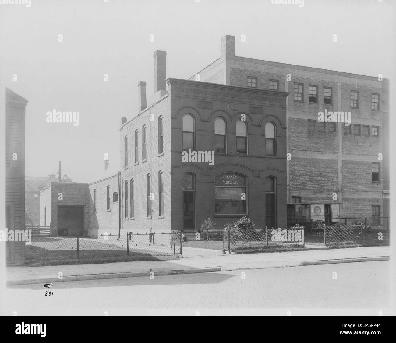 This photograph shows the exterior of the County Morgue, providing a ...