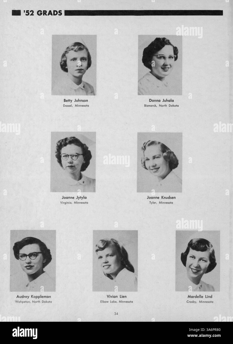 This yearbook from 1952 details the nursing students, faculty, and ...