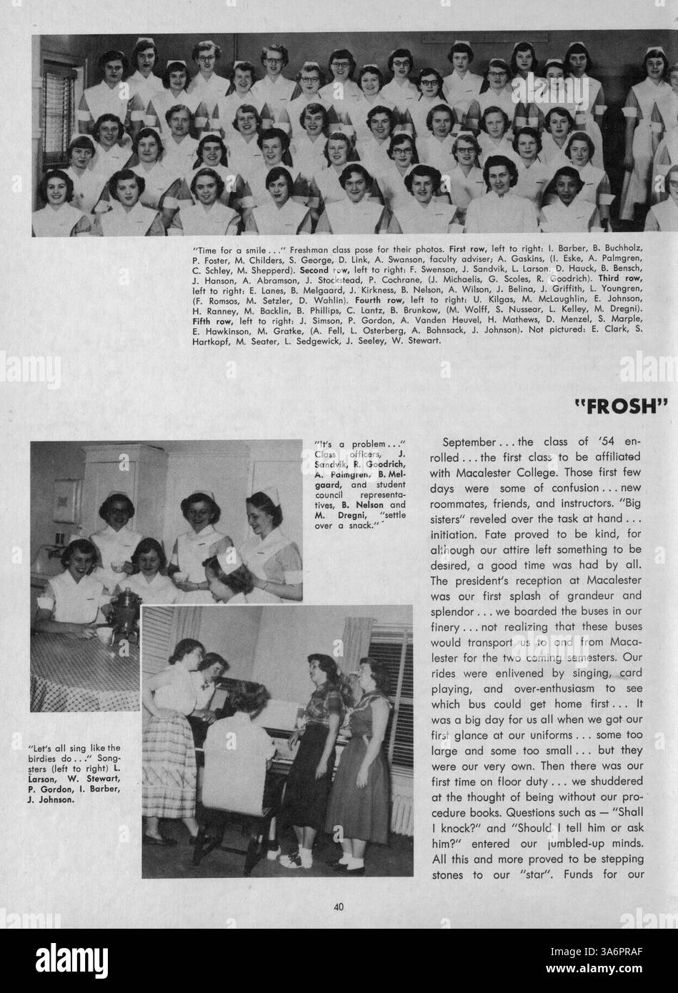 This 1952 yearbook documents the achievements of nursing students hi ...