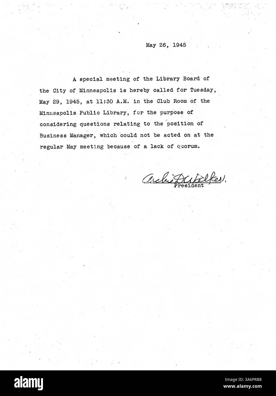 The 1945 meeting minutes of the Minneapolis Public Library Board of ...