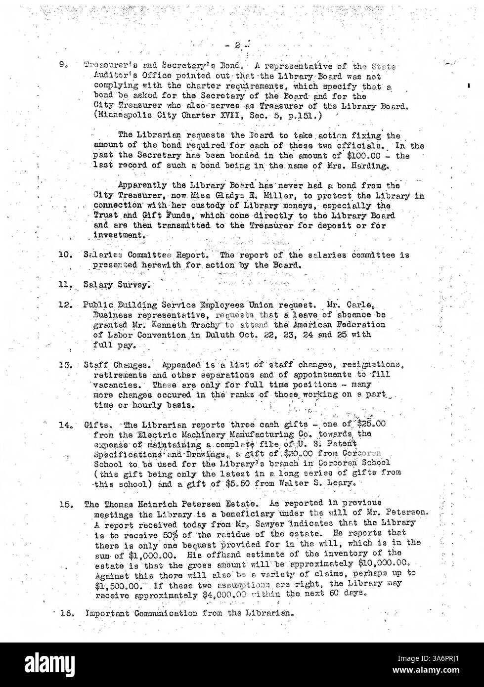 The 1945 minutes document decisions made by the Minneapolis Public ...
