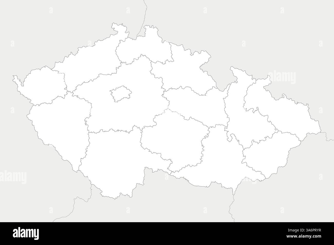 Vector blank map of Czechia or Czech Republic with regions and ...