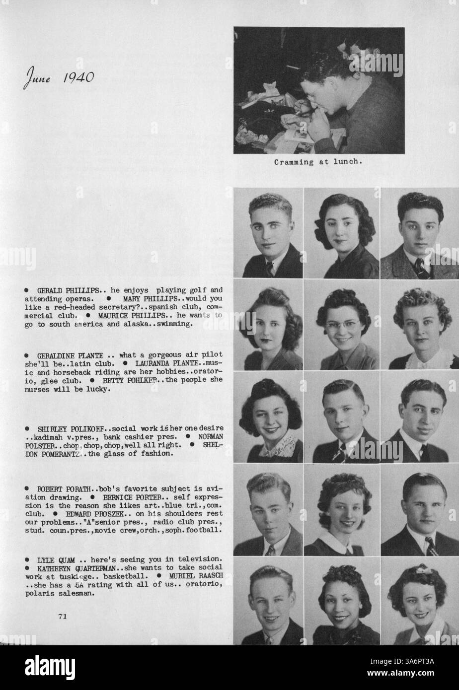 The 1940 Polaris Yearbook at North High School features highlights of ...