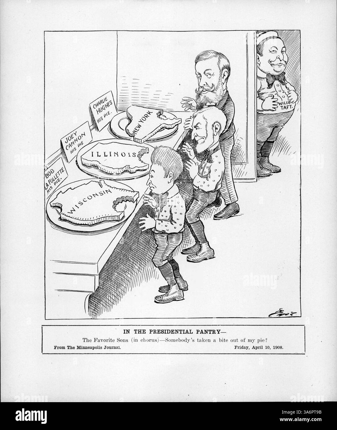 The cartoon In the Presidential Pantry features political figures ...