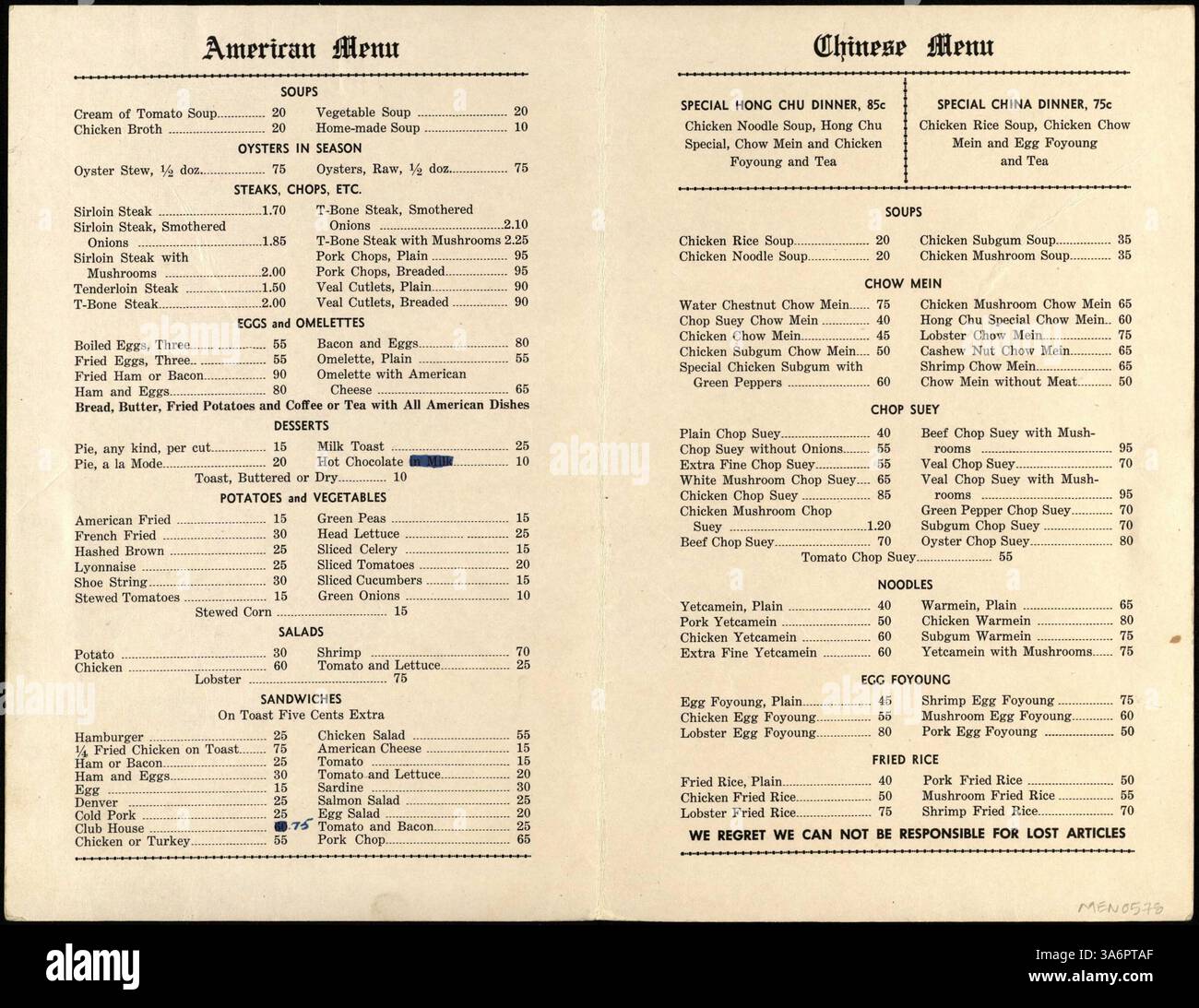 The Hong Chu Cafe menu is a bi-fold design with a lavender faux linen ...