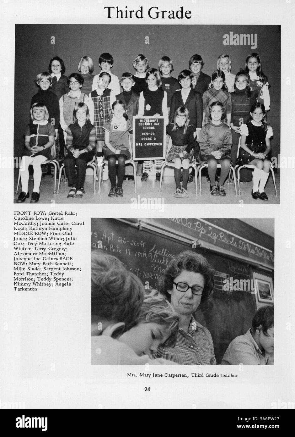 The 1973 yearbook of Highcroft Country Day School captures student ...