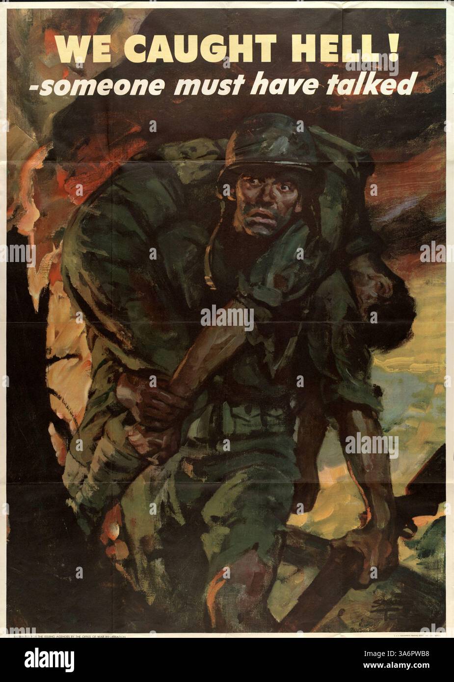 This 1944 photograph shows an american soldier carrying a wounde hi-res ...