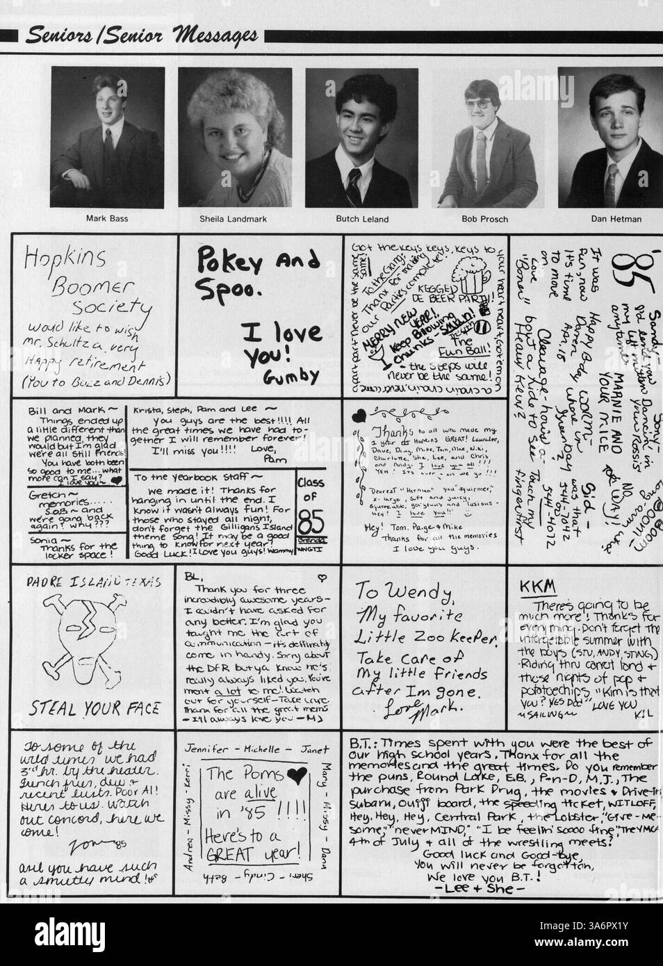 The 'Regalia 1985' yearbook from Hopkins High School records ...