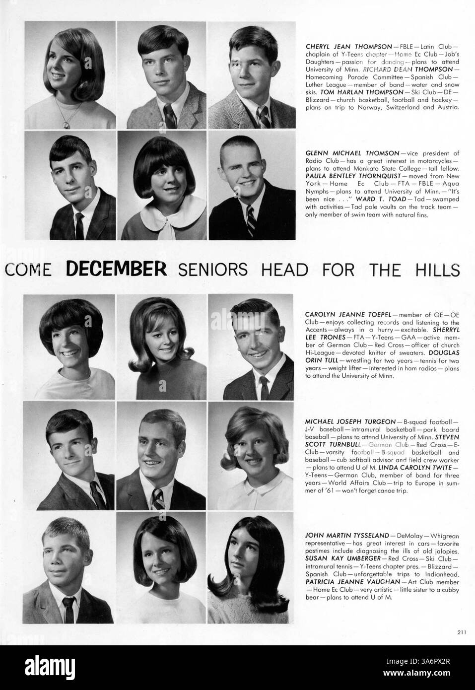 This 1966 yearbook from edina morningside high school documents the students hi-res stock ...