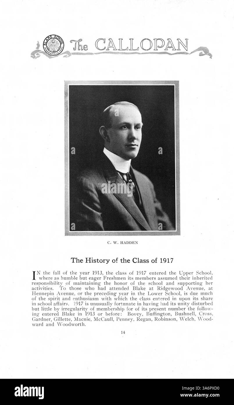 This 1917 edition of Blake School's 'Callopan' yearbook details the ...