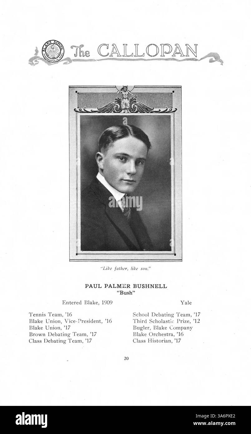 This edition of Blake School's 'Callopan' yearbook (1917) features ...