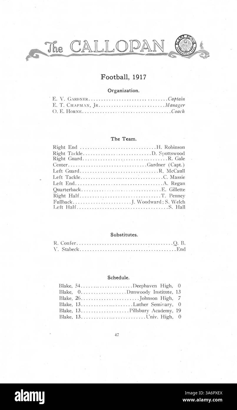 Blake Yearbook 1917, The Callopan, chronicles students, faculty ...