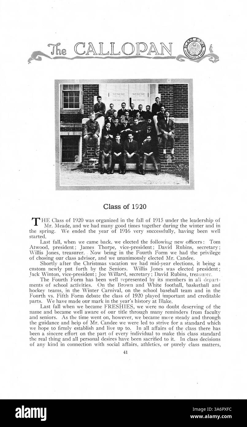 This high school yearbook from Blake School, covering the 1916-1917 ...