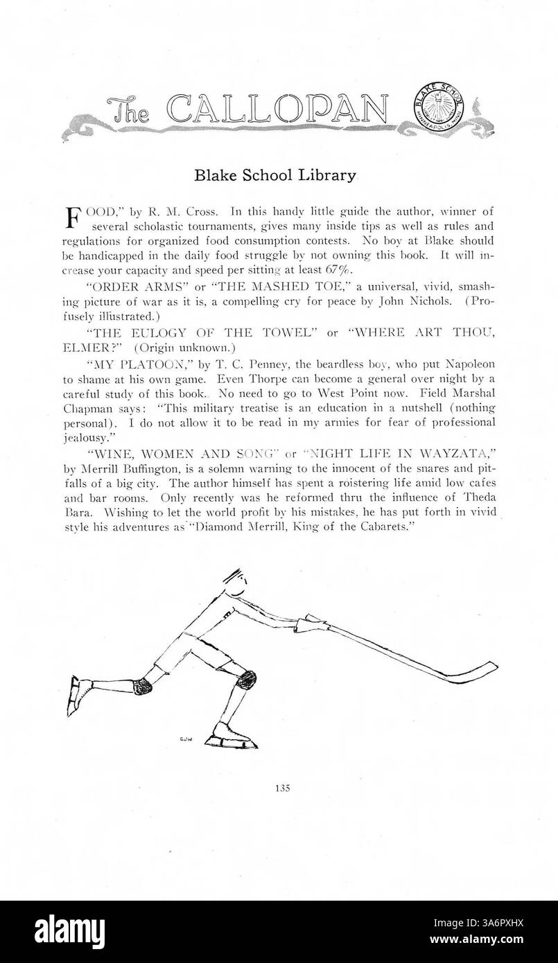 This 1917 yearbook, 'The Callopan,' highlights student life at Blake School, featuring academic ...