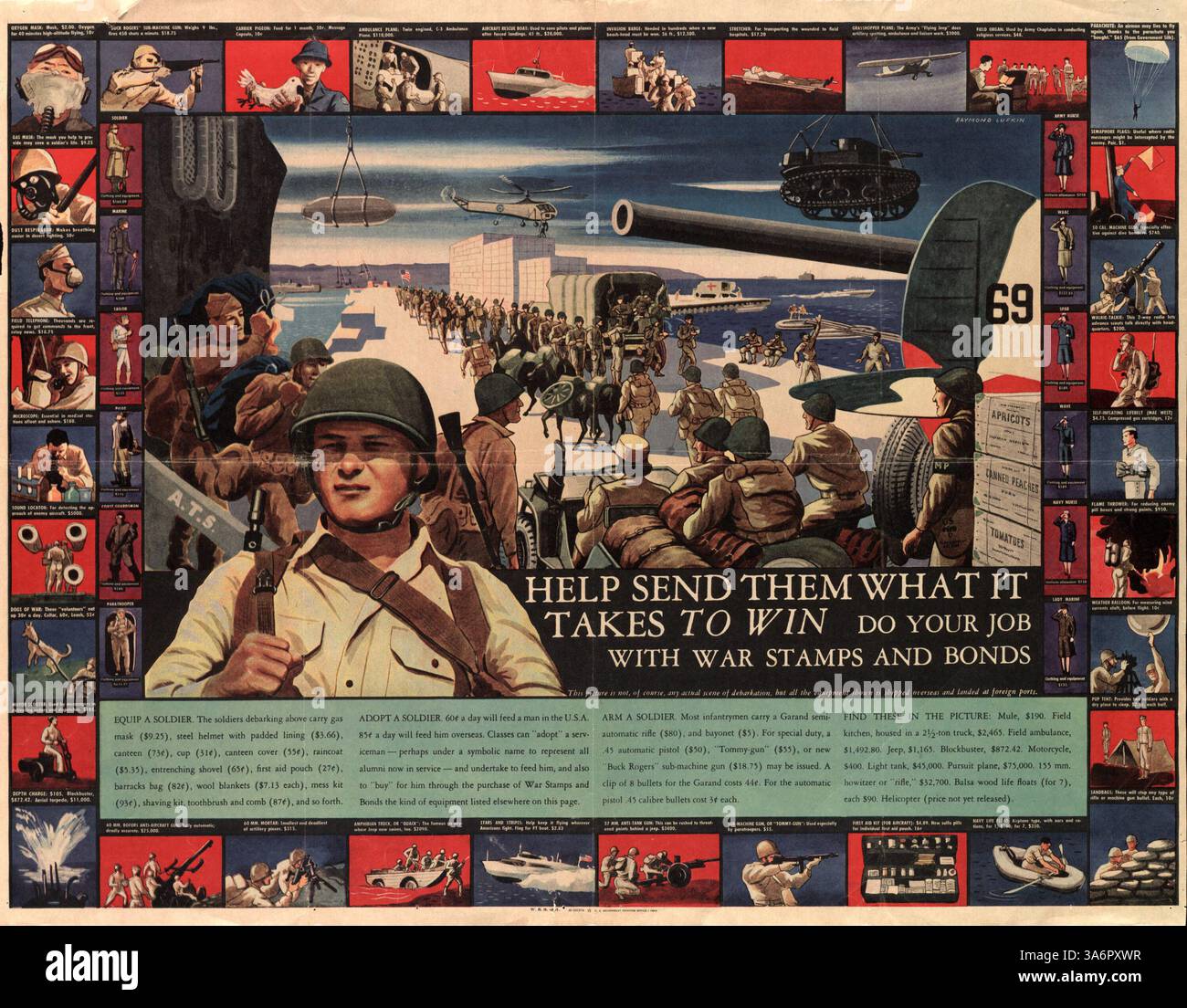 This World War II-era propaganda poster encourages the purchase of War ...