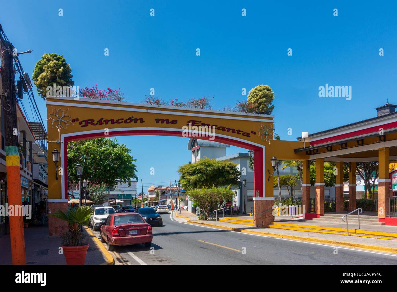 Rincón, PR - US - Mar 16, 2025 A vibrant entrance arch in Rincón ...