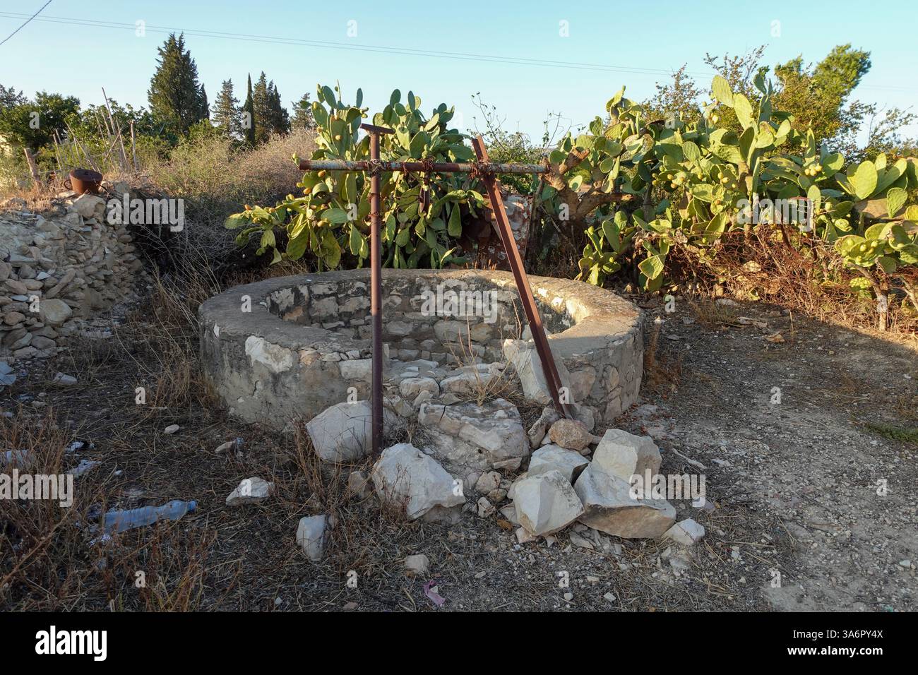 Old Stone Well in Rural Landscape Stock Photo - Alamy