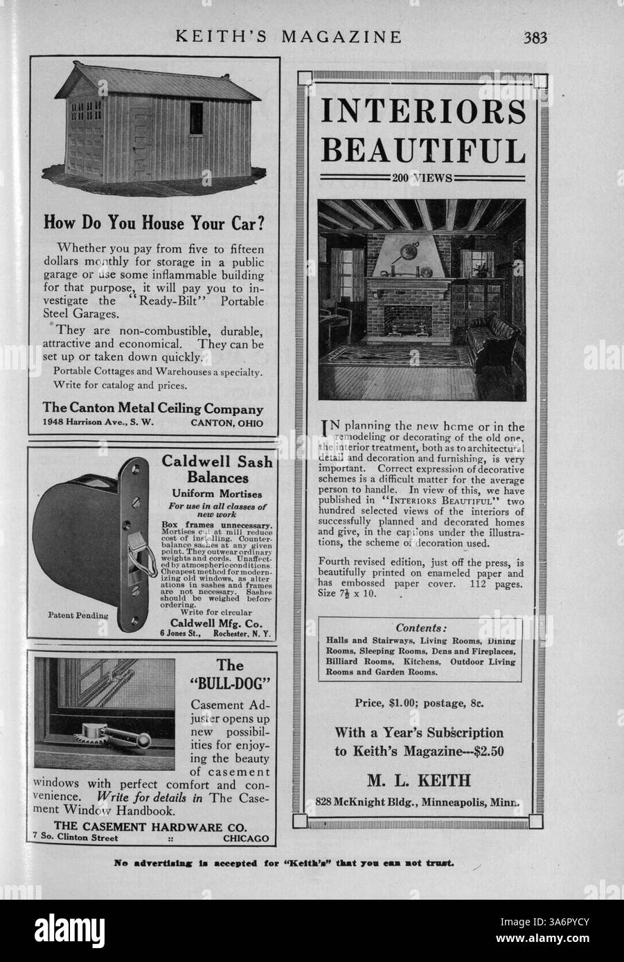 Keith's Magazine, published in 1917 by Max L. Keith, featured designs ...