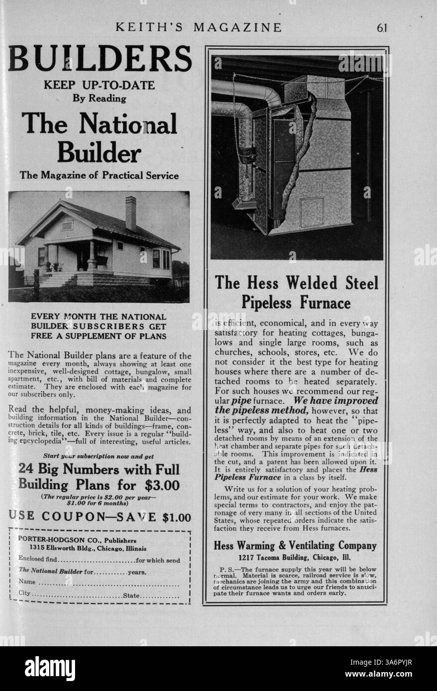 Published in 1917, Keith's Magazine includes a series of house designs ...