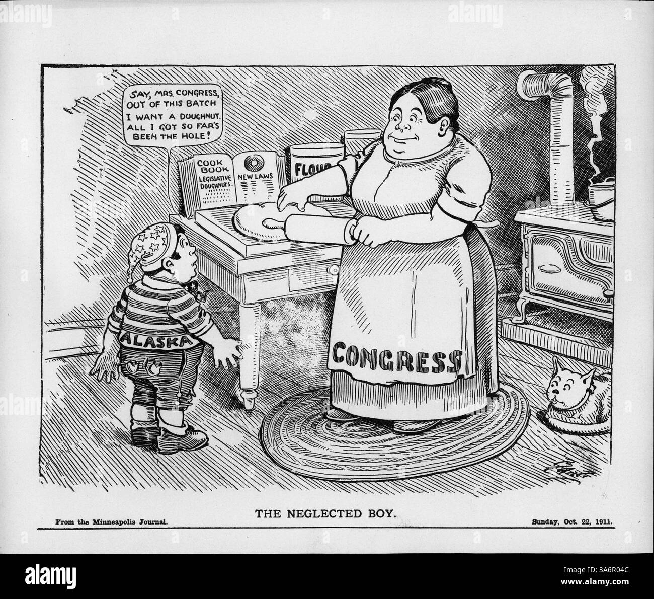 The cartoon features a matronly woman hi-res stock photography and ...
