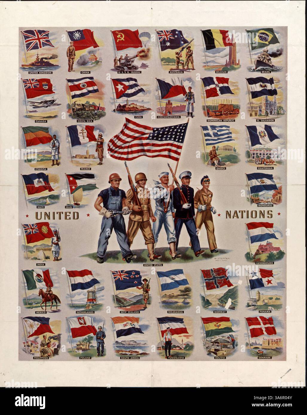 This image depicts a US Marine, Sailor, and Soldier hoisting the ...