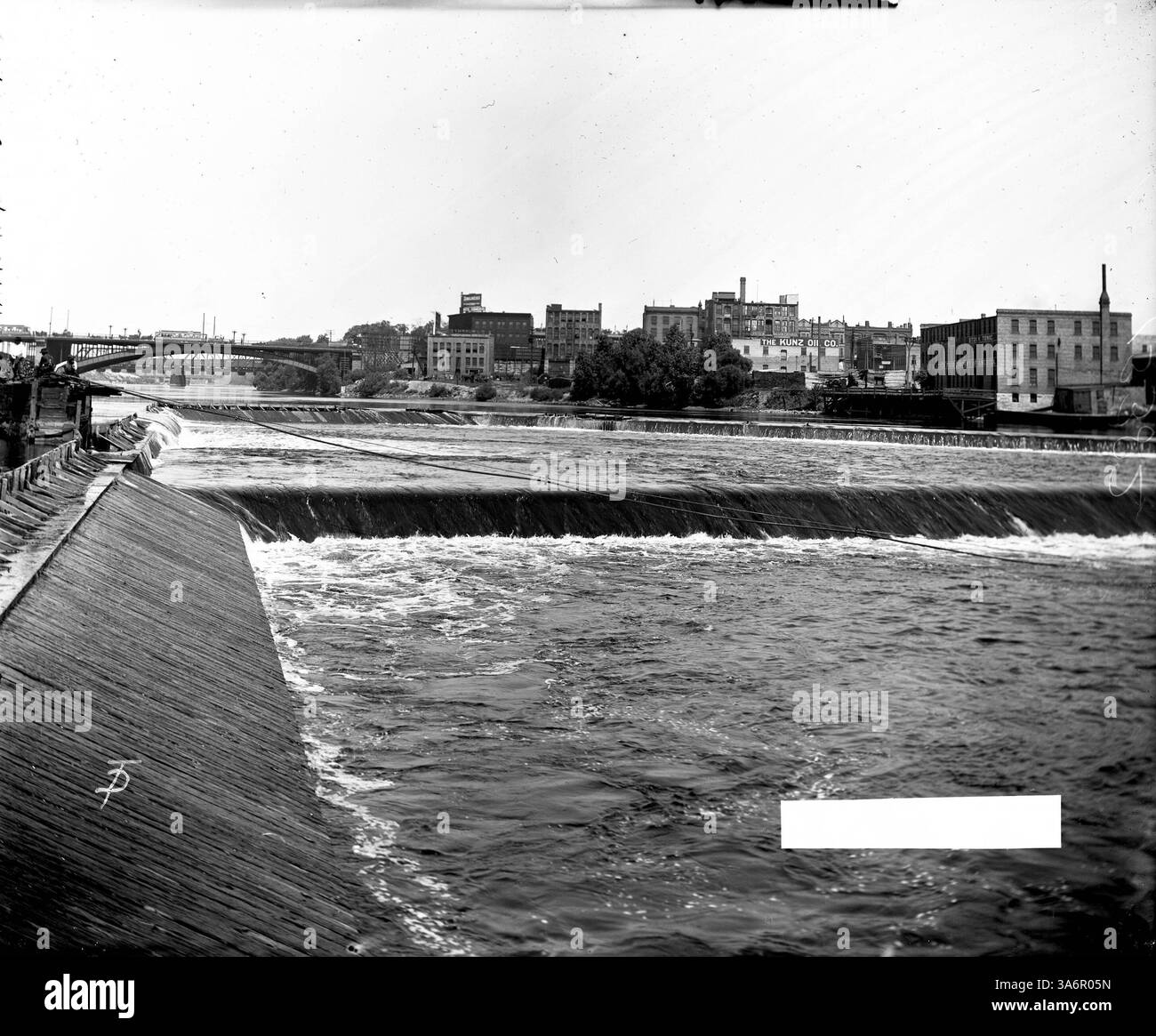 The construction of the Third Avenue Bridge at Saint Anthony Falls ...