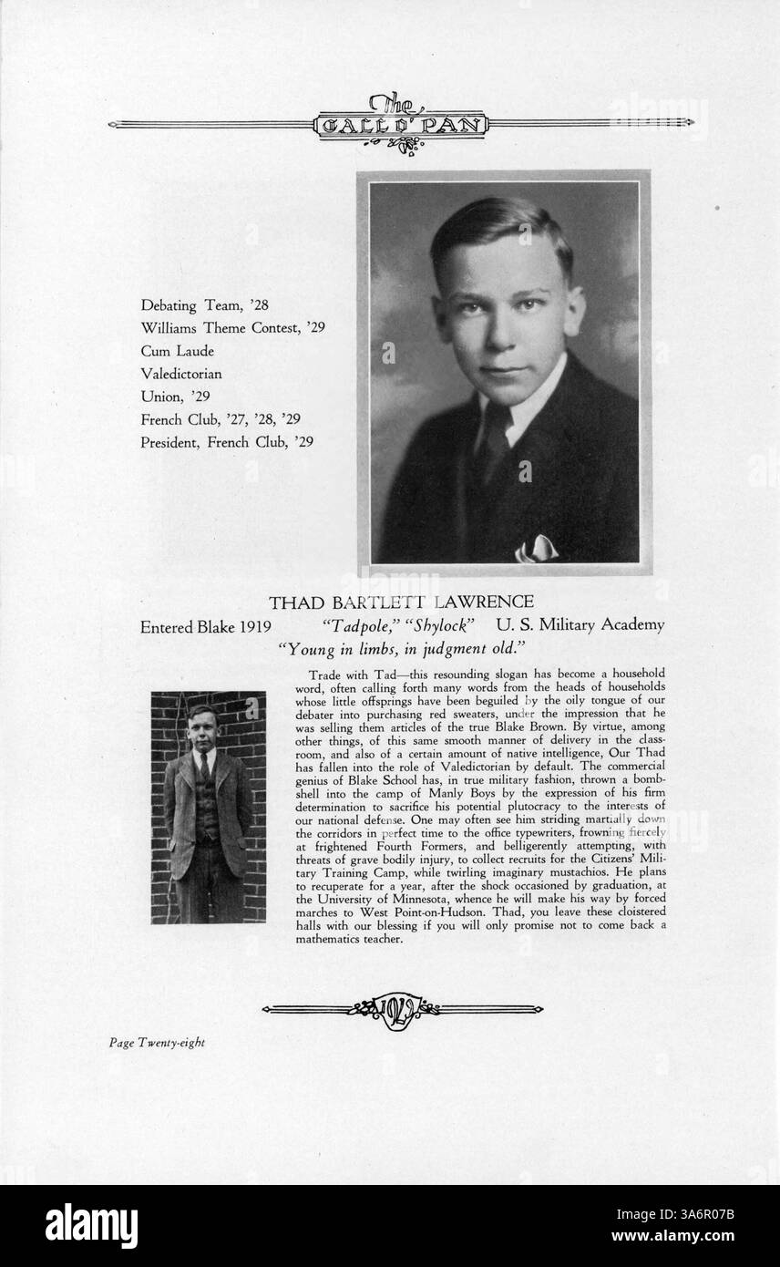 Documenting key events from the 1928 1929 school year hi-res stock photography and images - Alamy