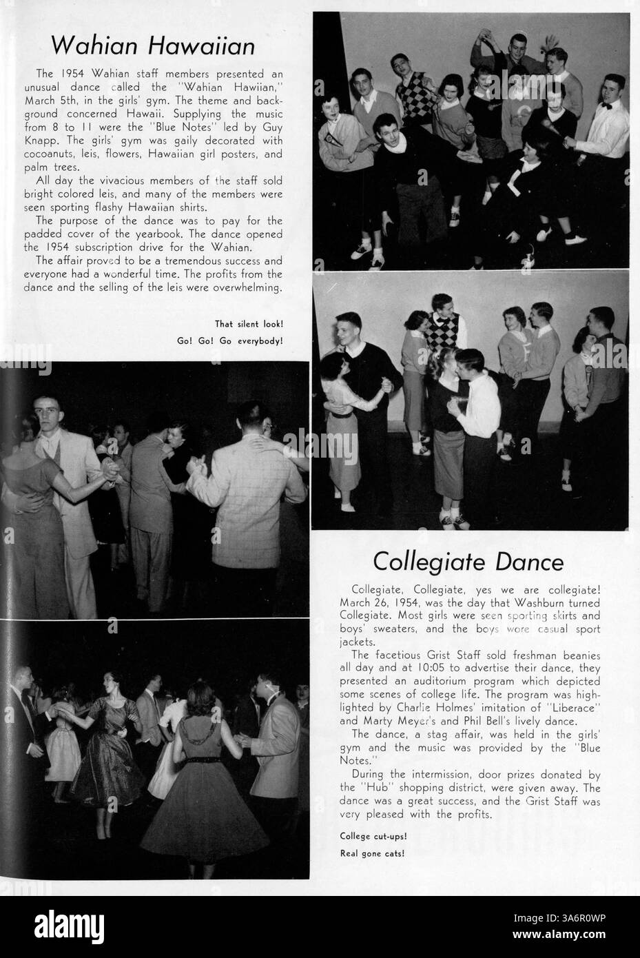 The 1954 Wahian Yearbook from Washburn High School provides a ...