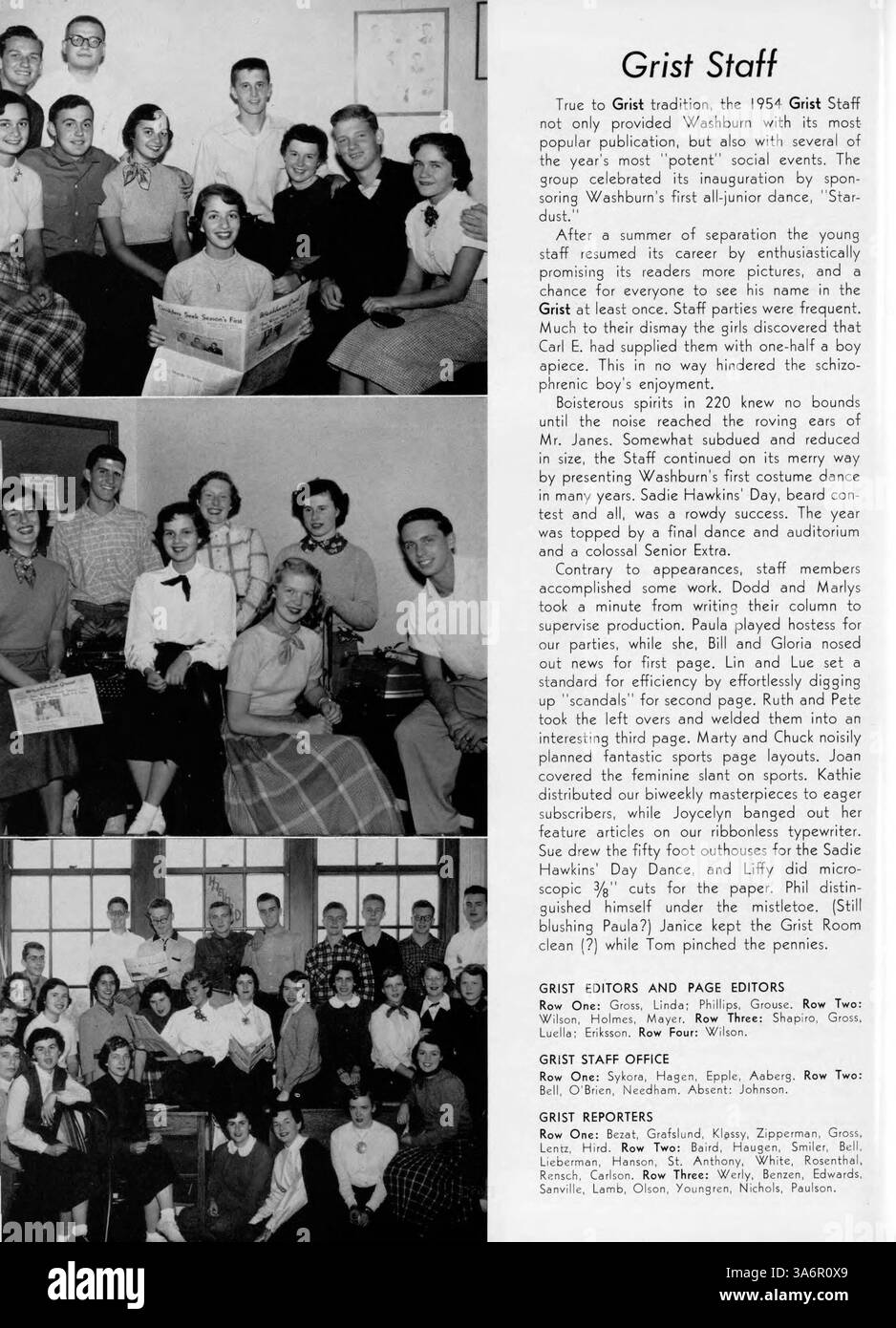 The 1954 Wahian Yearbook captures the Washburn High School experience ...