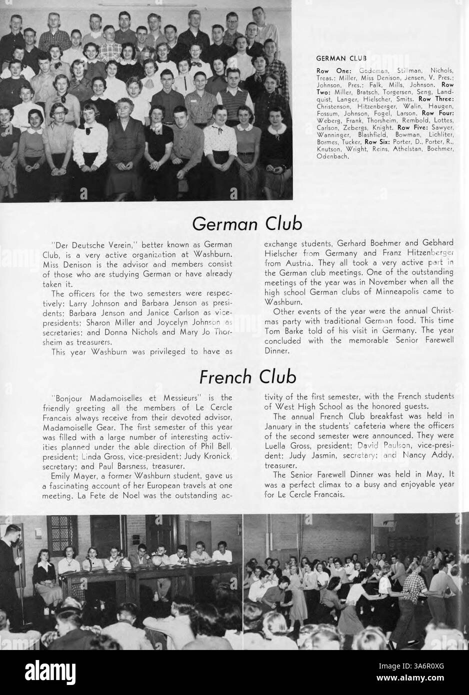 The 1954 Wahian Yearbook from Washburn High School documents the 1953 ...